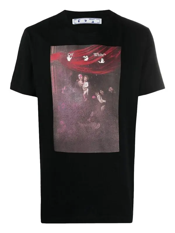 Off-White Slim Fit Caravaggio Painting T-shirt - Black