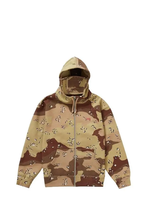 Supreme Small Box Facemask Zip Up Hooded Sweatshirt - Chocolate Chip Camo