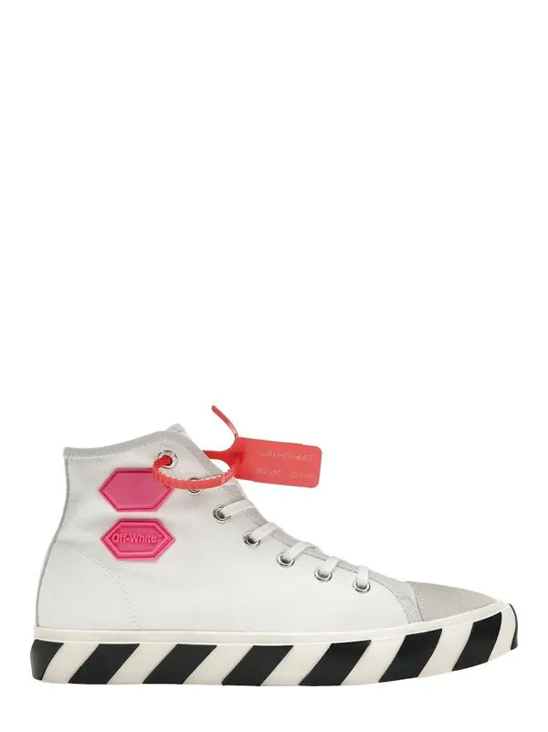 Off-White Off Vulcanized Hi-top Sneakers - White/fuchsia/black