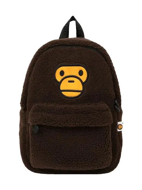A BATHING APE Baby Milo Fur Mini Backpack - Brown