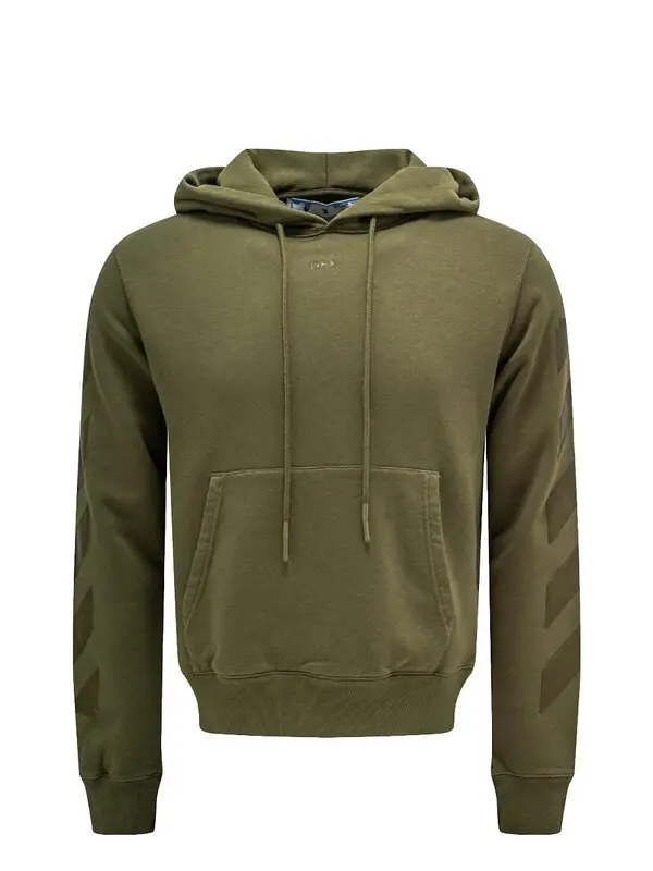 Off-White Slim Fit Arrows Hoodie - Green