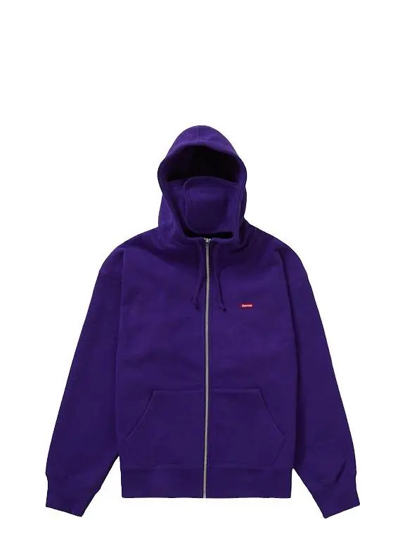 Supreme Small Box Facemask Zip Up Hooded Sweatshirt - Purple