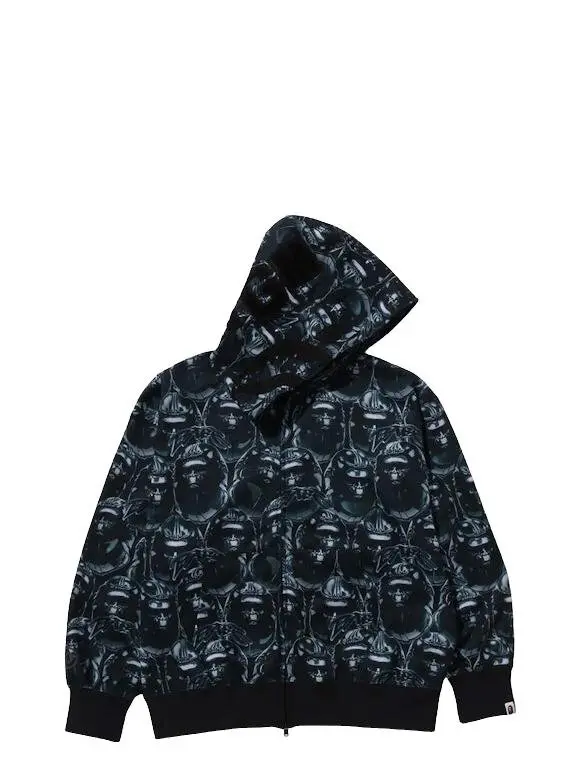 BAPE Ape Head Graffiti Shark Full Zip Hoodie - Black
