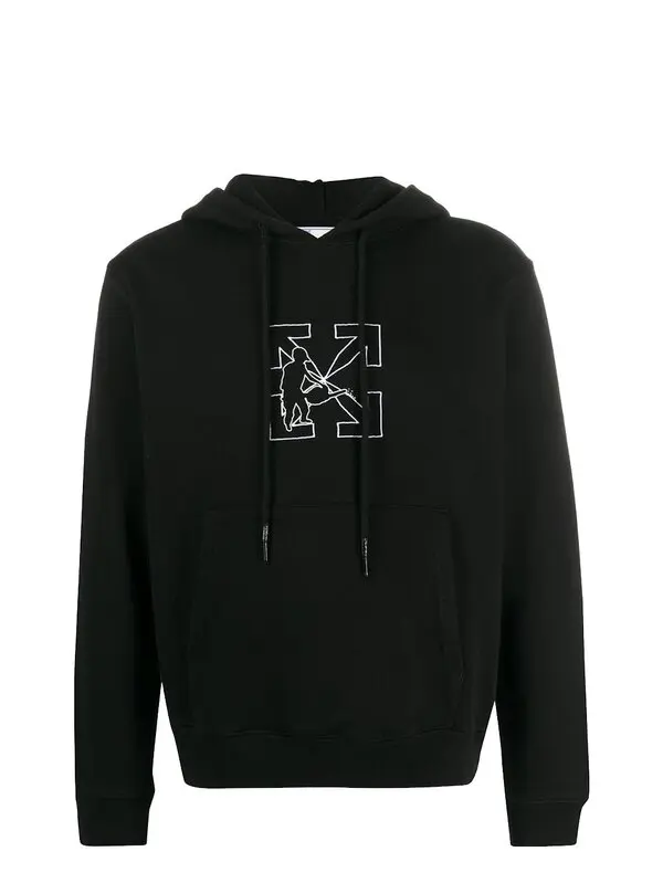 Off-White Slim Fit Workers Hoodie - Black/white