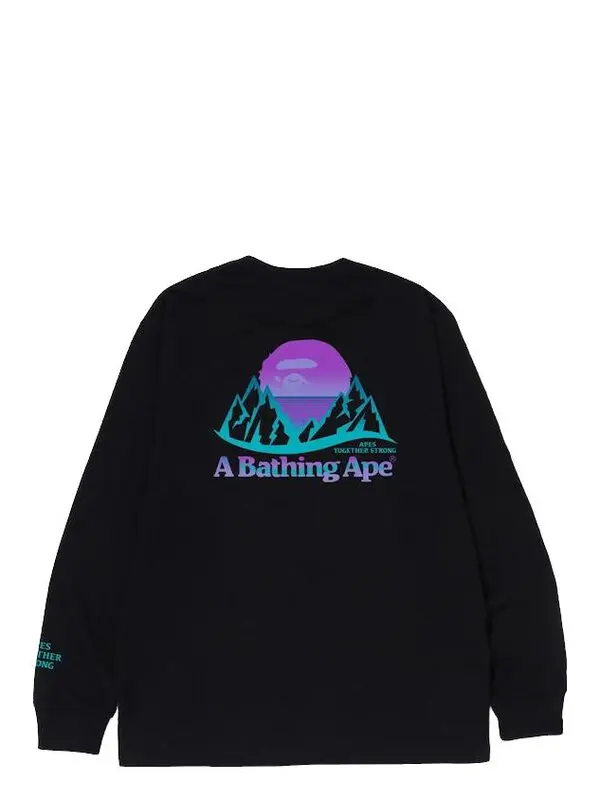 A BATHING APE Mountain Long Sleeve Tee Shirt - Black