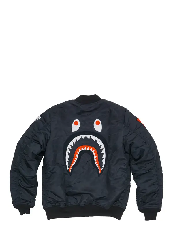 BAPE Back Shark Ma1 Bomber Jacket - Black