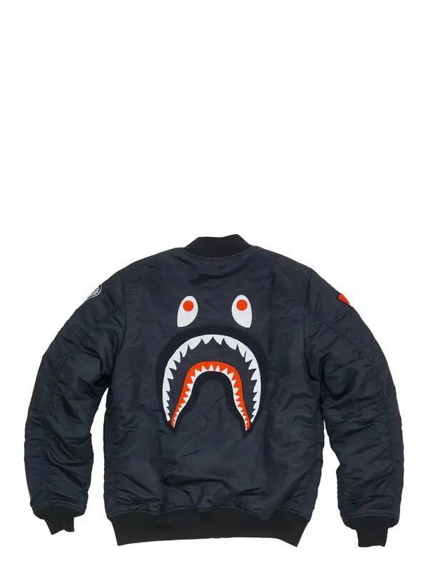 A BATHING APE Back Shark Ma1 Bomber Jacket - Black