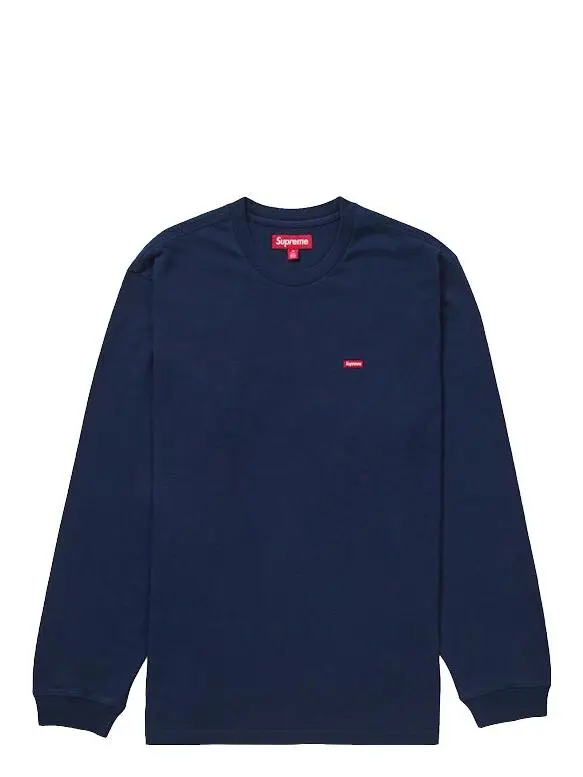 Supreme Small Box Long Sleeve Tee Shirt - Navy Blue