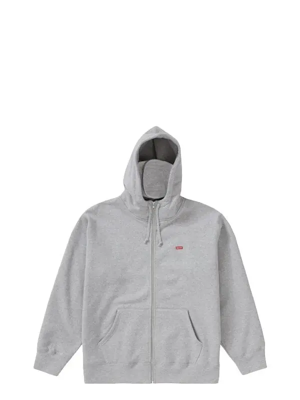 Supreme Small Box Facemask Zip Up Hooded Sweatshirt - Heather Grey