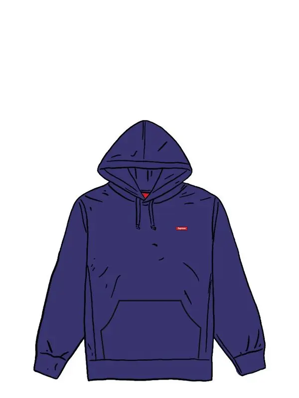 Supreme Small Box Hooded Sweatshirt - Washed Navy Blue