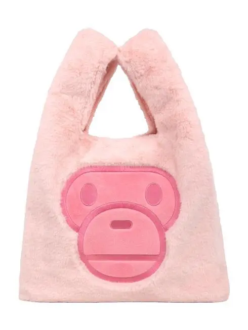 A BATHING APE Baby Milo Fur Tote - Pink