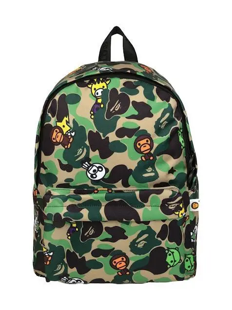 A BATHING APE Baby Milo Medium Backpack - Green