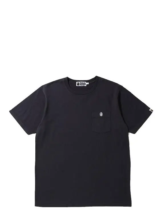 A BATHING APE One Point Pocket Overdye Tee Shirt - Black