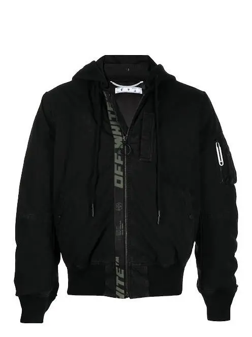 Off-White Vintage Cotton Bomber Jacket - Black