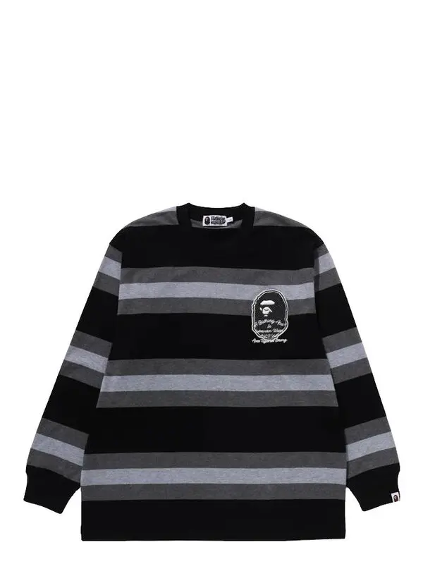 A BATHING APE Badge Hoop Long Sleeve Tee Shirt - Black