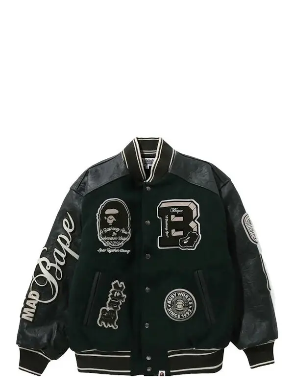 BAPE Patch Varsity Jacket - Green