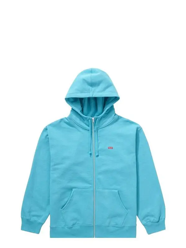 Supreme Small Box Facemask Zip Up Hooded Sweatshirt - Cyan