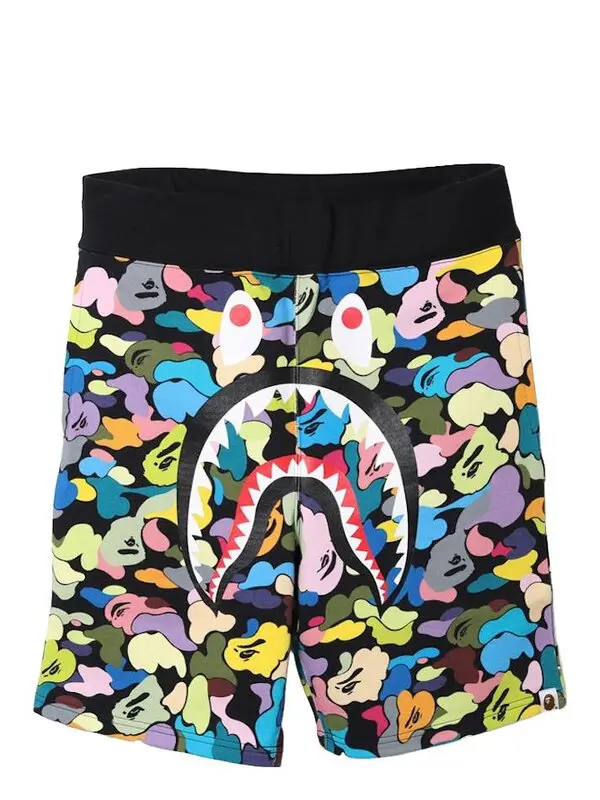 BAPE Camo Shark Sweat Shorts - Black