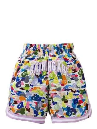 A BATHING APE Camo Wide Basketball Shorts - White