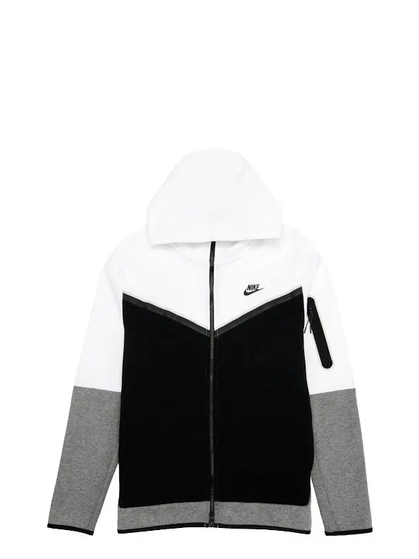 Nike Sportswear Tech Fleece Full-zip Hoodie - White/black/carbon Heather
