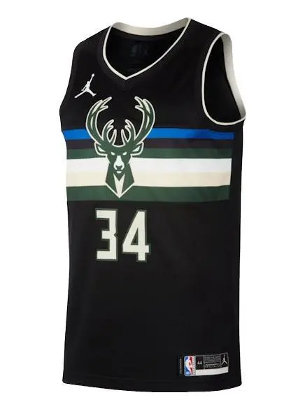 Nike Giannis Antetokounmpo Bucks Statement Jersey - Core Black/cargo Khaki/cloud White