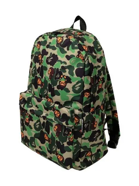 A BATHING APE Baby Milo Camo Backpack - Green Brown
