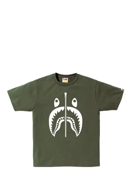 A BATHING APE Bicolor Shark Tee Shirt - Olive Drab