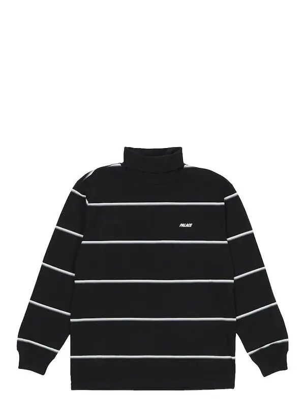 PALACE Striped Turtleneck - Black