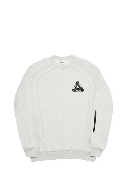 PALACE Techie Ferg Crew - Grey Marl
