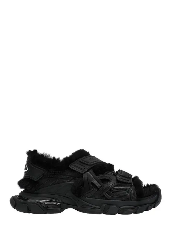 Balenciaga Track Sandal Fake Fur - Black