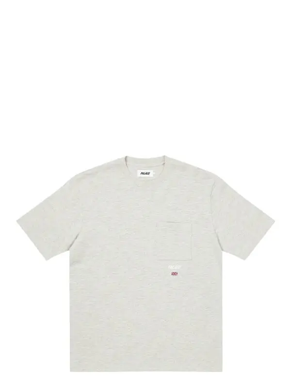 PALACE Slub Square Pocket T-shirt - Grey Marl