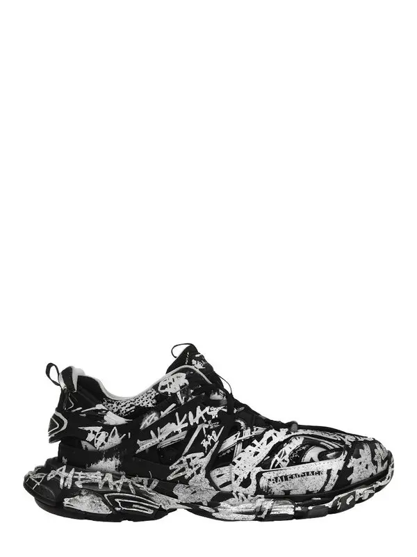 Balenciaga Track Graffiti Sneakers - Black White