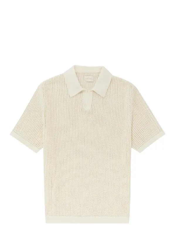 Aimé Leon Dore Mesh Knit Polo Shirt - White