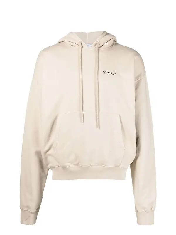 Off-White Caravaggio Saint Jerome Writing Arrows Oversized Hoodie - Beige/black/white
