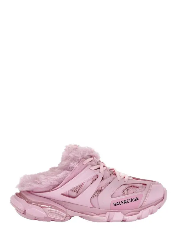 Balenciaga Track Mule With Faux Fur - Pink