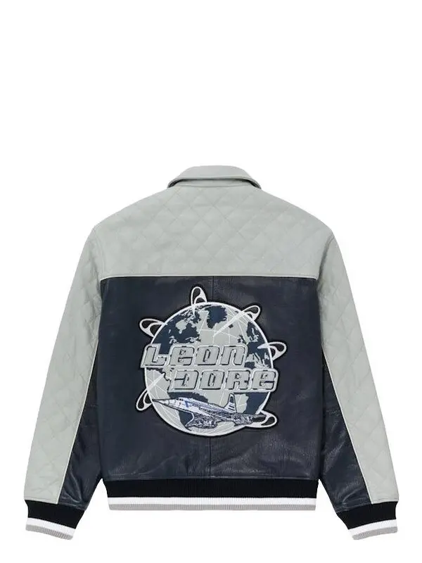 Aimé Leon Dore Leather Aimé Concord Jacket - Navy Blue