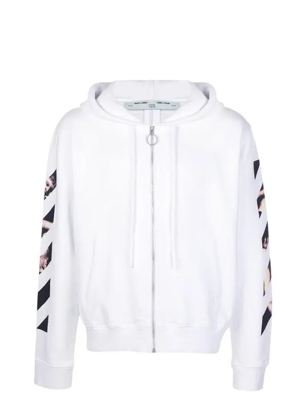 Off-White Caravaggio Arrows Zip-up Hoodie - White