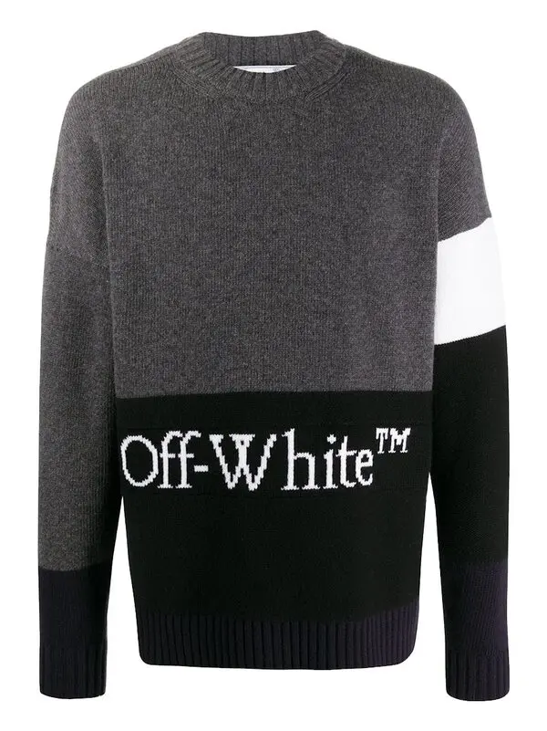 Off-White Block Logo Sweater - Dark Grey/white