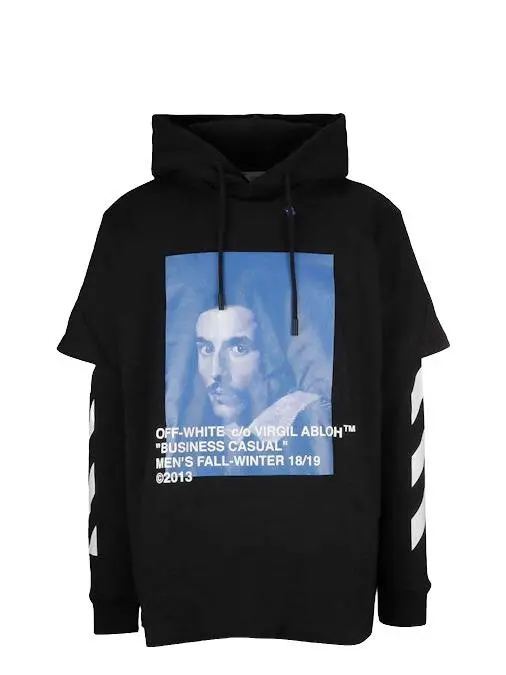 Off-White Diag Bernini Long Sleeve Hoodie - Black