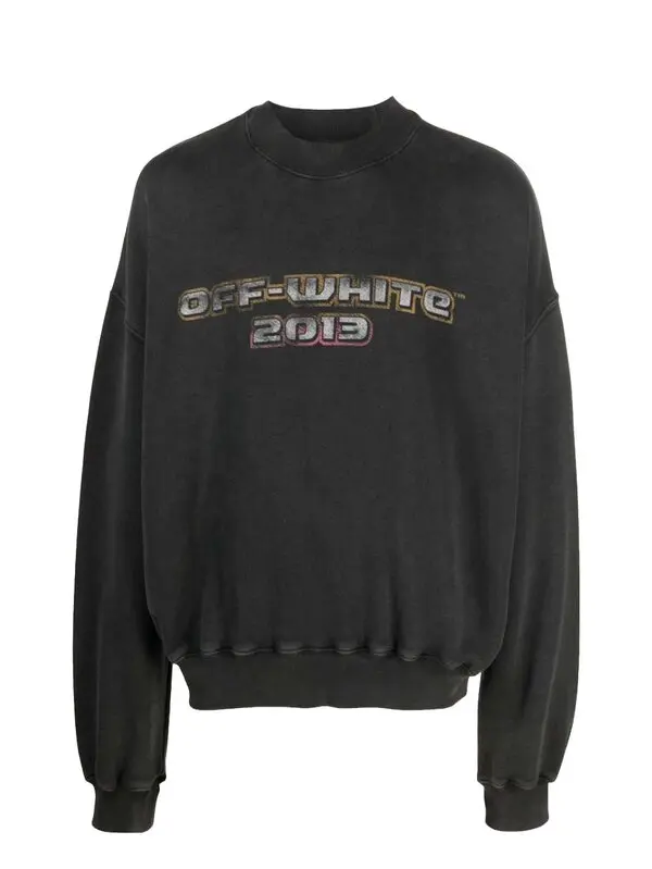 Off-White Digit Bacchus Cotton Sweatshirt - Charcoal Grey