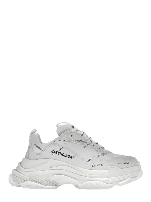 Balenciaga Triple S Allover Logo Sneakers - White/black