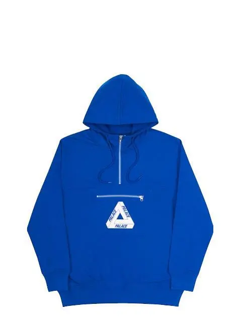 PALACE Triferg Half Zip Hood - Blue/white