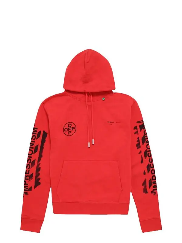 Off-White Diag Stencil Hoodie - Red/black