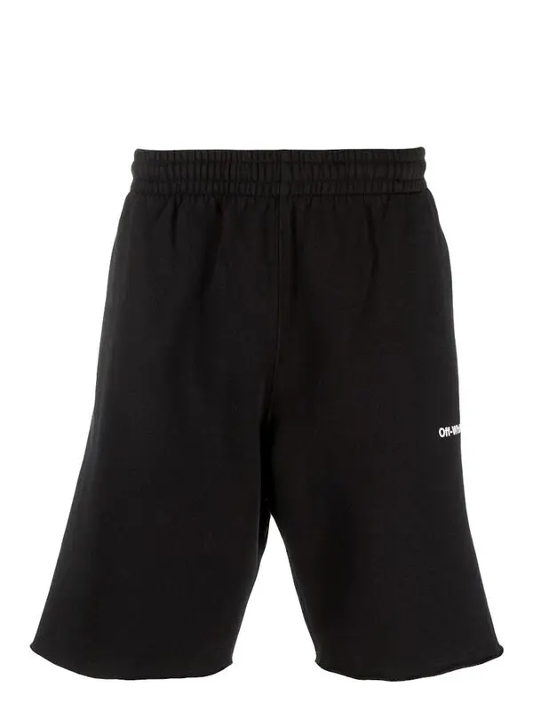 Off-White Diagonal Helvetica Shorts - Black/white