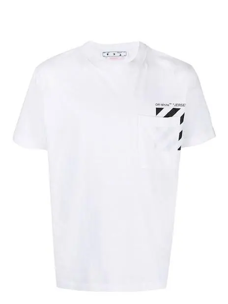 Off-White Off Diagstripe Pocket Tee Shirt - White/black