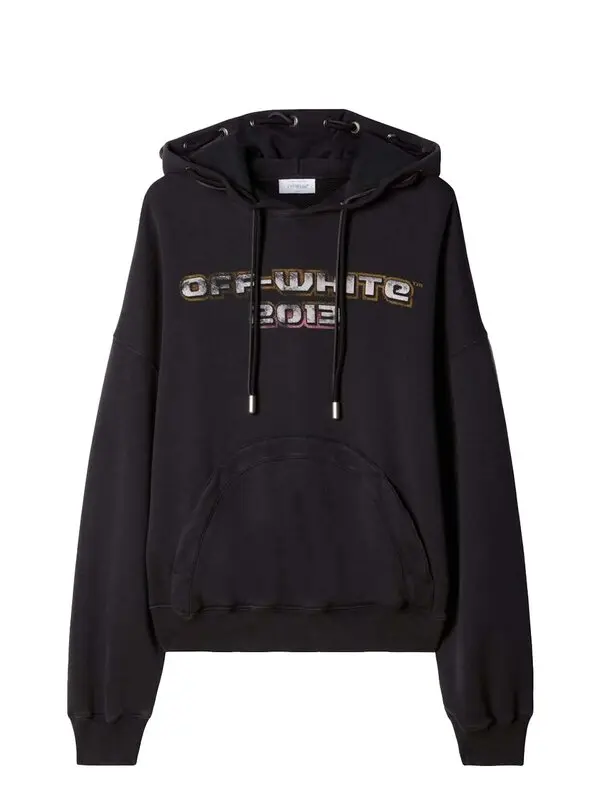 Off-White Digit Bacchus Cotton Hoodie - Black