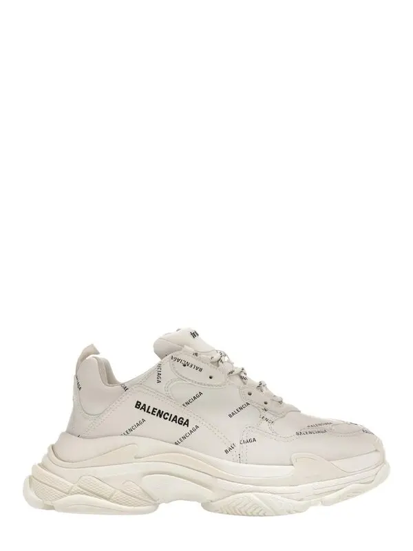 Balenciaga Triple S Allover Logo Sneakers - White