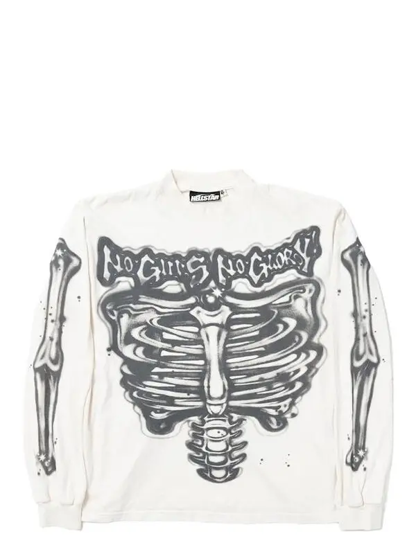 HELLSTAR Airbrushed Bones Longsleeve - White