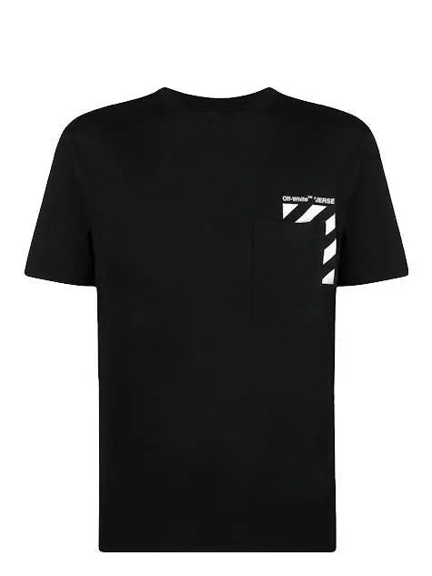 Off-White Off Off Diagstripe Pocket Tee Shirtin - Black/white