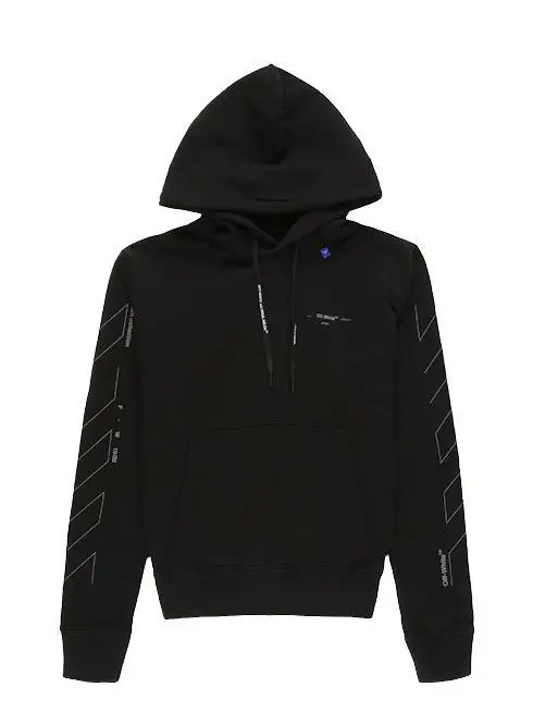 Off-White Diag Unfinished Slim Hoodie - Black